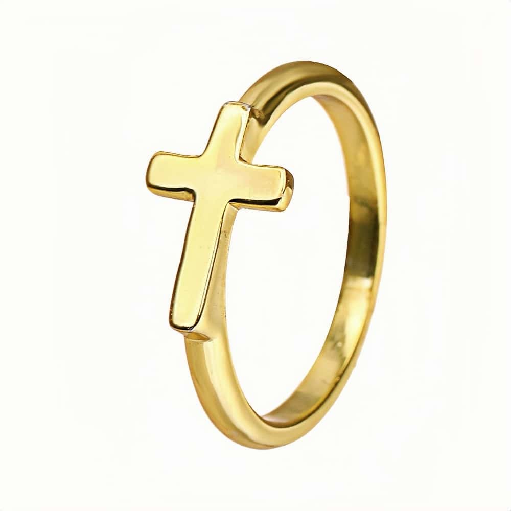 14K Gold Cross Companion Ring