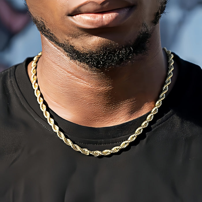 Diamond-Cut 14K Gold Rope Chain | 2mm - 6mm High Shine | Guto